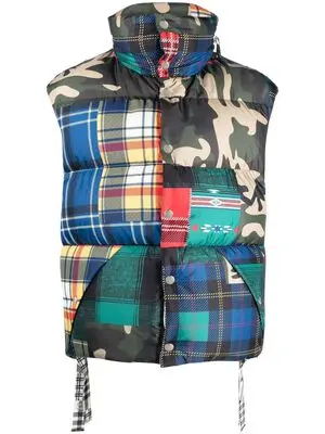 Khrisjoy Patchwork-print Padded Gilet