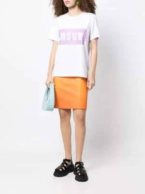MSGM Logo-print Cotton T-shirt - White