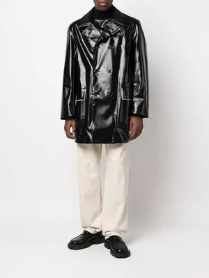 MAISON MARGIELA Coated Double-breasted Coat