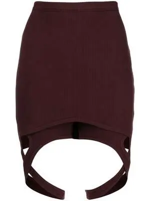 DION LEE Double Lock Mini Skirt - Red