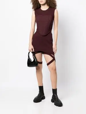 DION LEE Double Lock Mini Skirt - Red