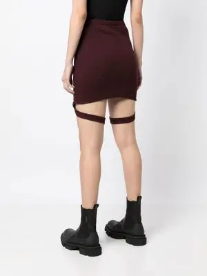 DION LEE Double Lock Mini Skirt - Red