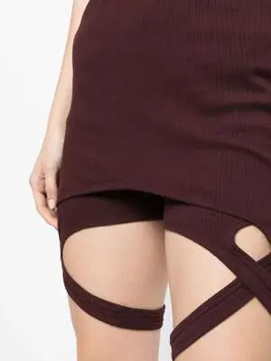 DION LEE Double Lock Mini Skirt - Red