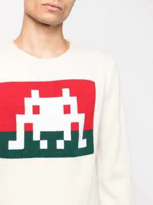 Comme Des Garçons Graphic-print Jumper - White