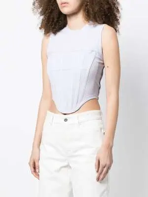 DION LEE Ribbed Corset Top