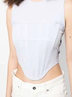 DION LEE Ribbed Corset Top