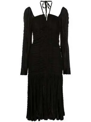 Women's Ruched Square Neck Midi Dresses