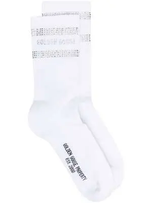 Golden Goose Crystal-embellished Socks - White