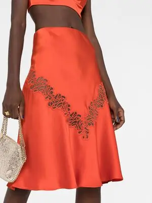 Stella McCartney Lace-insert Satin Midi Skirt