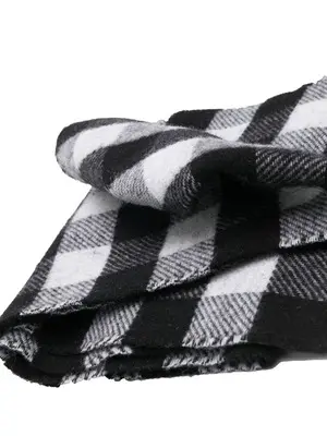 Woolrich Check-pattern Fringed-edge Scarf