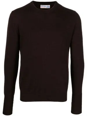 BALLANTYNE Crew Neck Cashmere Jumper - Brown