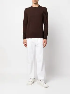 BALLANTYNE Crew Neck Cashmere Jumper - Brown
