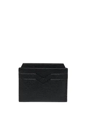 VALEXTRA V-shape Detail Leather Cardholder - Black