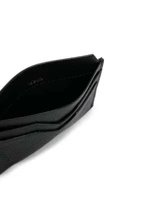 VALEXTRA V-shape Detail Leather Cardholder - Black