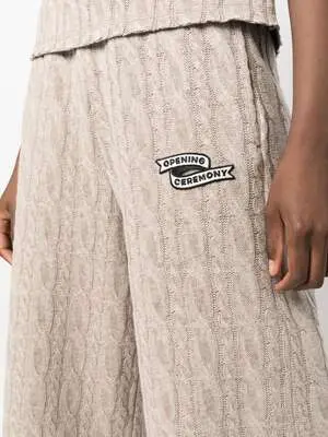 Opening Ceremony Logo-embroidered Cable-knit Trousers
