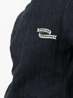 Opening Ceremony Embroidered Logo Cable-knit T-shirt