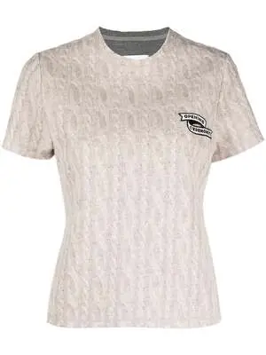 Opening Ceremony Embroidered Logo Cable-knit Top - Neutrals