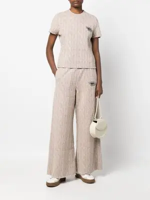 Opening Ceremony Embroidered Logo Cable-knit Top - Neutrals