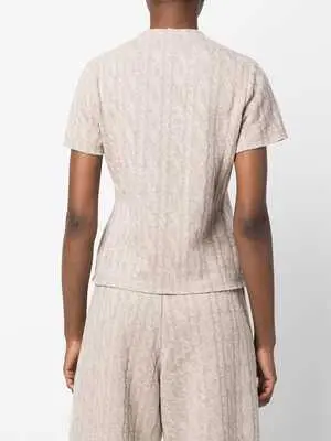 Opening Ceremony Embroidered Logo Cable-knit Top - Neutrals