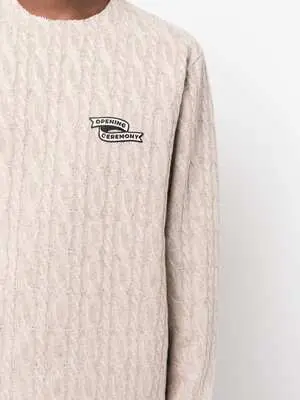 Opening Ceremony Embroidered-logo Cable-knit Jumper