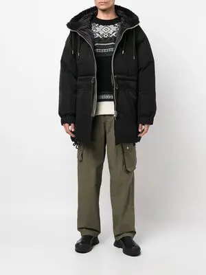 Sacai Padded Zip-up Parka - Black