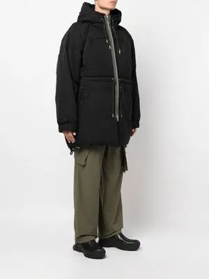 Sacai Padded Zip-up Parka - Black