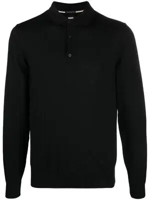 BOSS Long-sleeve Polo Shirt - Black