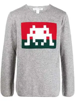 Comme Des Garçons Graphic-print Jumper - Grey