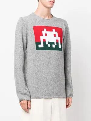Comme Des Garçons Graphic-print Jumper - Grey