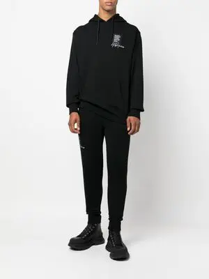Yohji Yamamoto Quote-patch Drawstring Hoodie