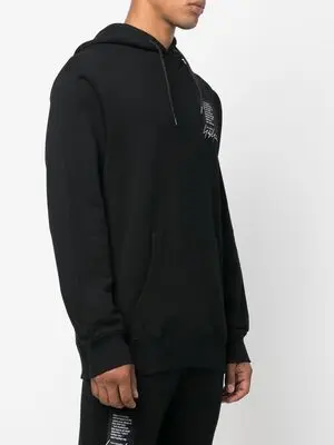 Yohji Yamamoto Quote-patch Drawstring Hoodie