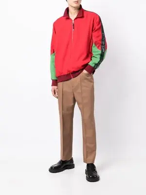 TOGA VIRILIS Colour-block Zipped Sweater With High Neck And Panelled Design