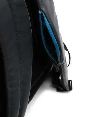 PIQUADRO Leather Rectangle Backpack - Black
