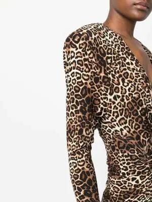 Alexandre Vauthier Leopard-print Mini Dress - Brown