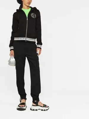 Versace Logo-embroidered Zip-up Hoodie