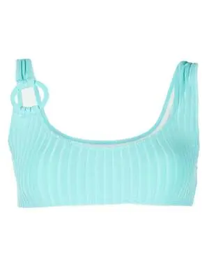 Solid & Striped The Elle Ribbed Bikini Top - Blue
