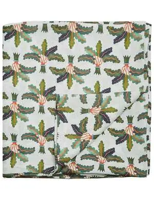 La DoubleJ 180x350 Floral Table Cloth - White