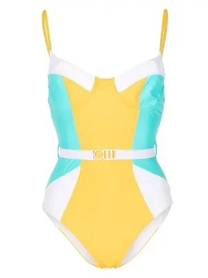 Solid & Striped The Spencer Colour-block One-piece - Yellow