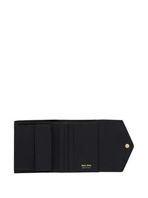 Miu Miu Logo-lettering Compact Wallet - Black