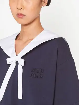 Miu Miu Saior-Coar T-Shirt - Blue | Editorialist