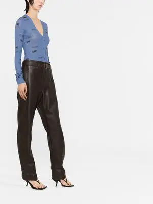 Helmut Lang Ribbed-knit Logo-print Cardigan