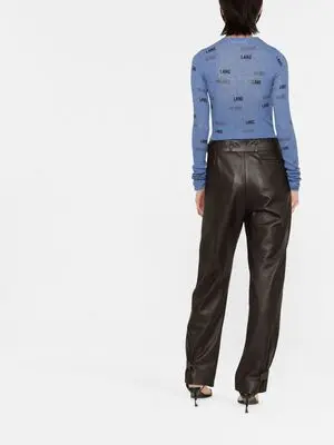 Helmut Lang Ribbed-knit Logo-print Cardigan