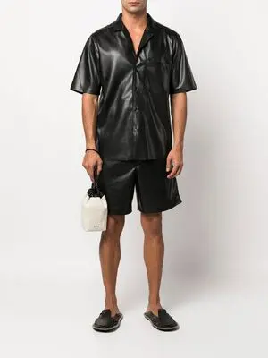 Nanushka Camp Faux-leather Shirt
