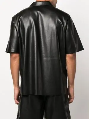 Nanushka Camp Faux-leather Shirt