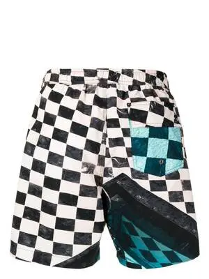 BLUE SKY INN Check Print Deck Shorts