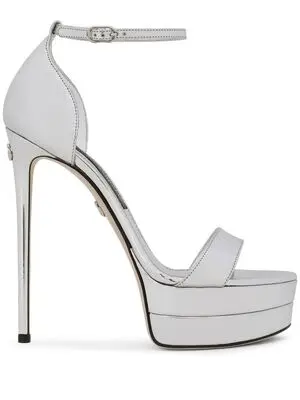 Dolce & Gabbana Silver Tone Sandals For Women