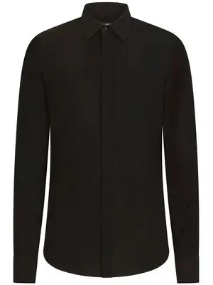 Dolce & Gabbana Silk Long-sleeve Shirt - Black