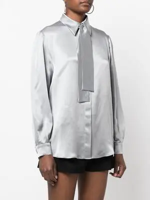 Alberta Ferretti Scarf-detail Silk Shirt