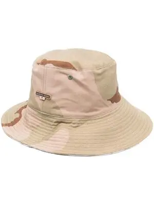 MARINE SERRE Reversible Cotton Bucket Hat - Neutrals