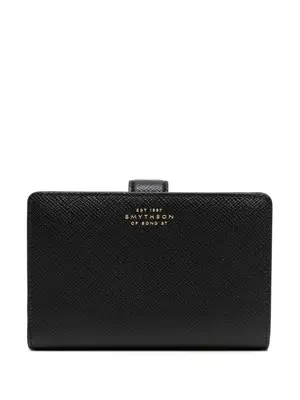 Smythson Bi-fold Leather Purse - Black